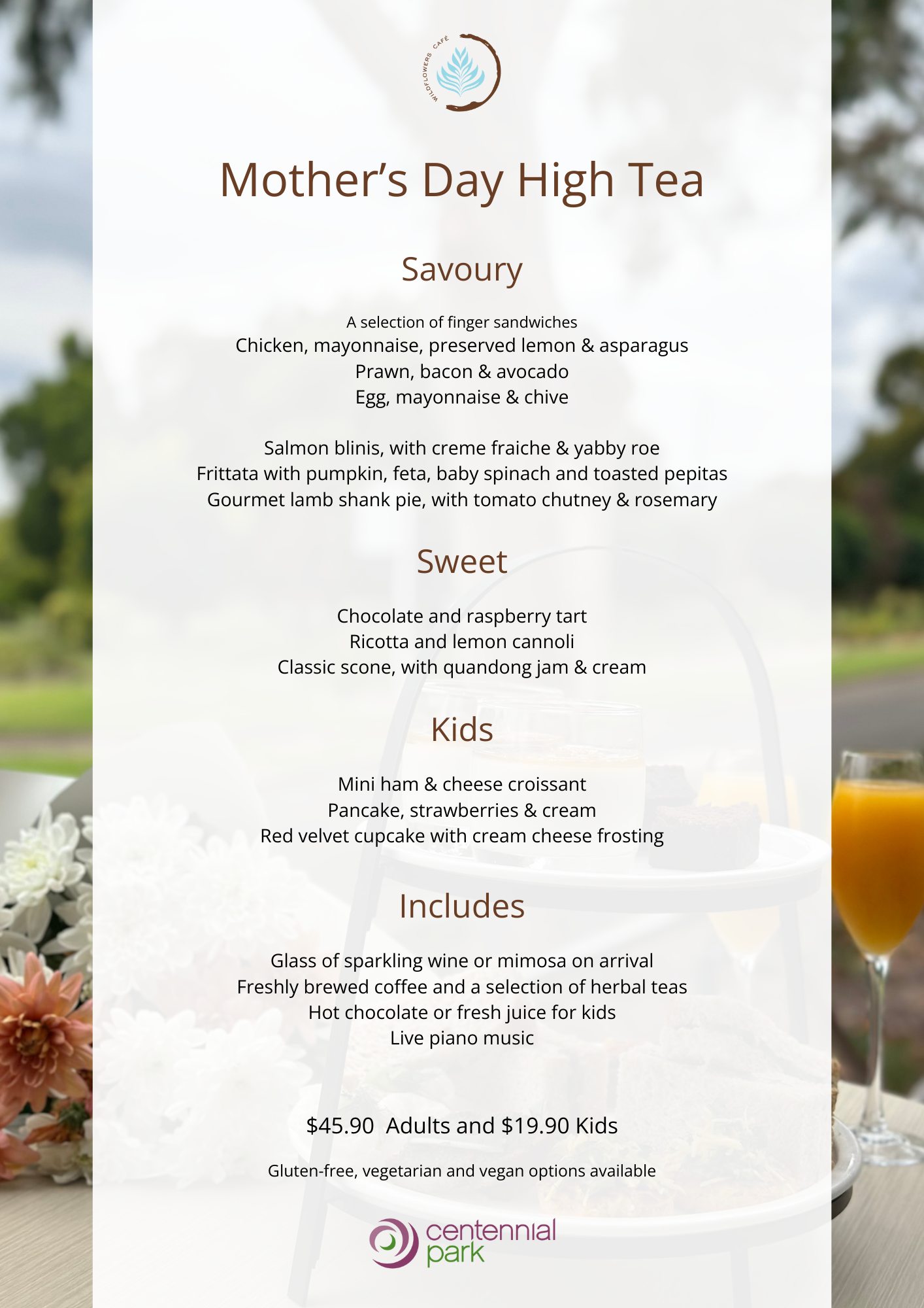 Mother’s Day High Tea at Wildflowers Cafe
